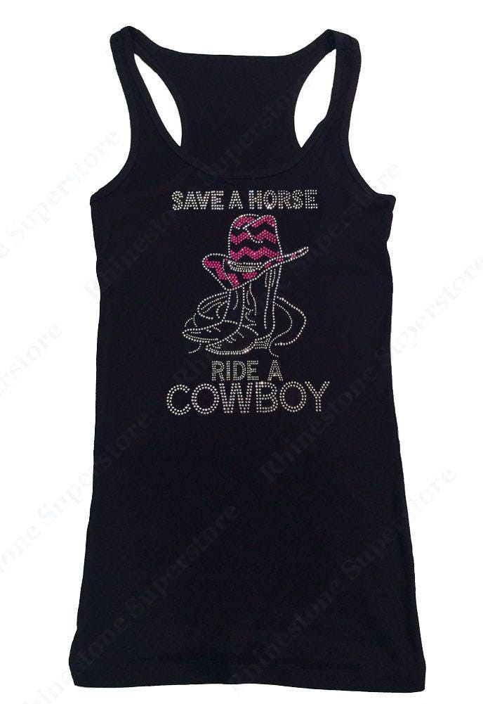 Women's Rhinestone Fitted Snug Shirt Save a Horse - Etsy