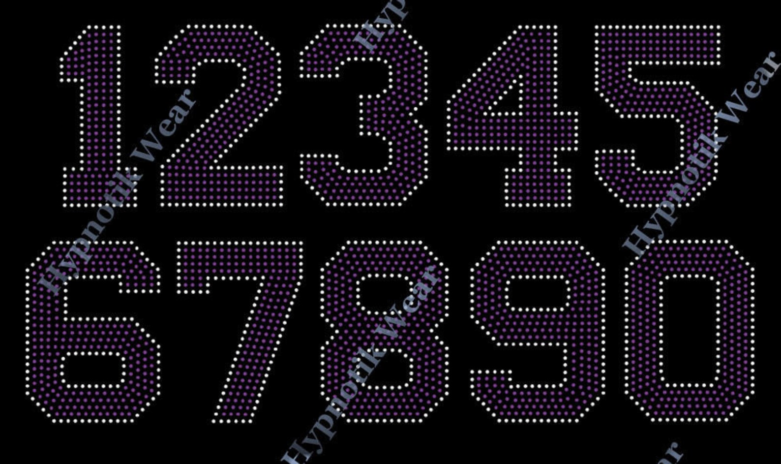 Rhinestone Transfer Numbers 0 1 2 3 4 5 6 7 8 9 0 | Etsy
