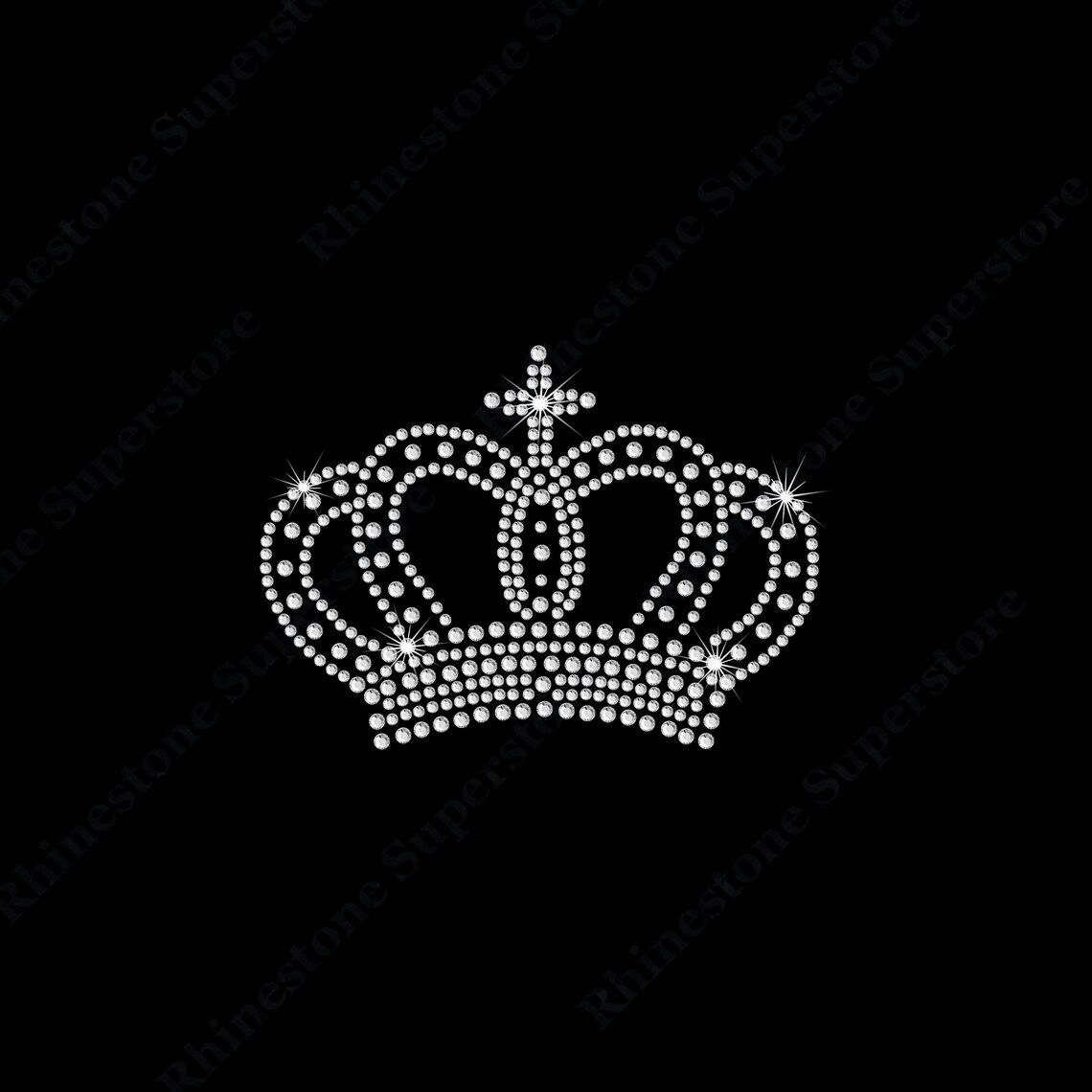 Rhinestone Transfer "crystal Crown" DIY, Bling, Iron On, Hot Fix, Heat ...