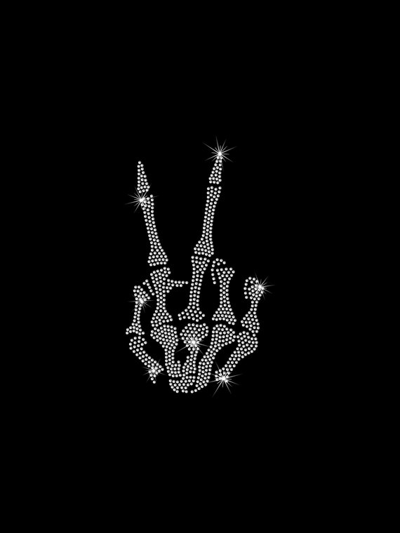 Skeleton Hand Peace Sign Making Skeleton Peace Sign Hand Sticker