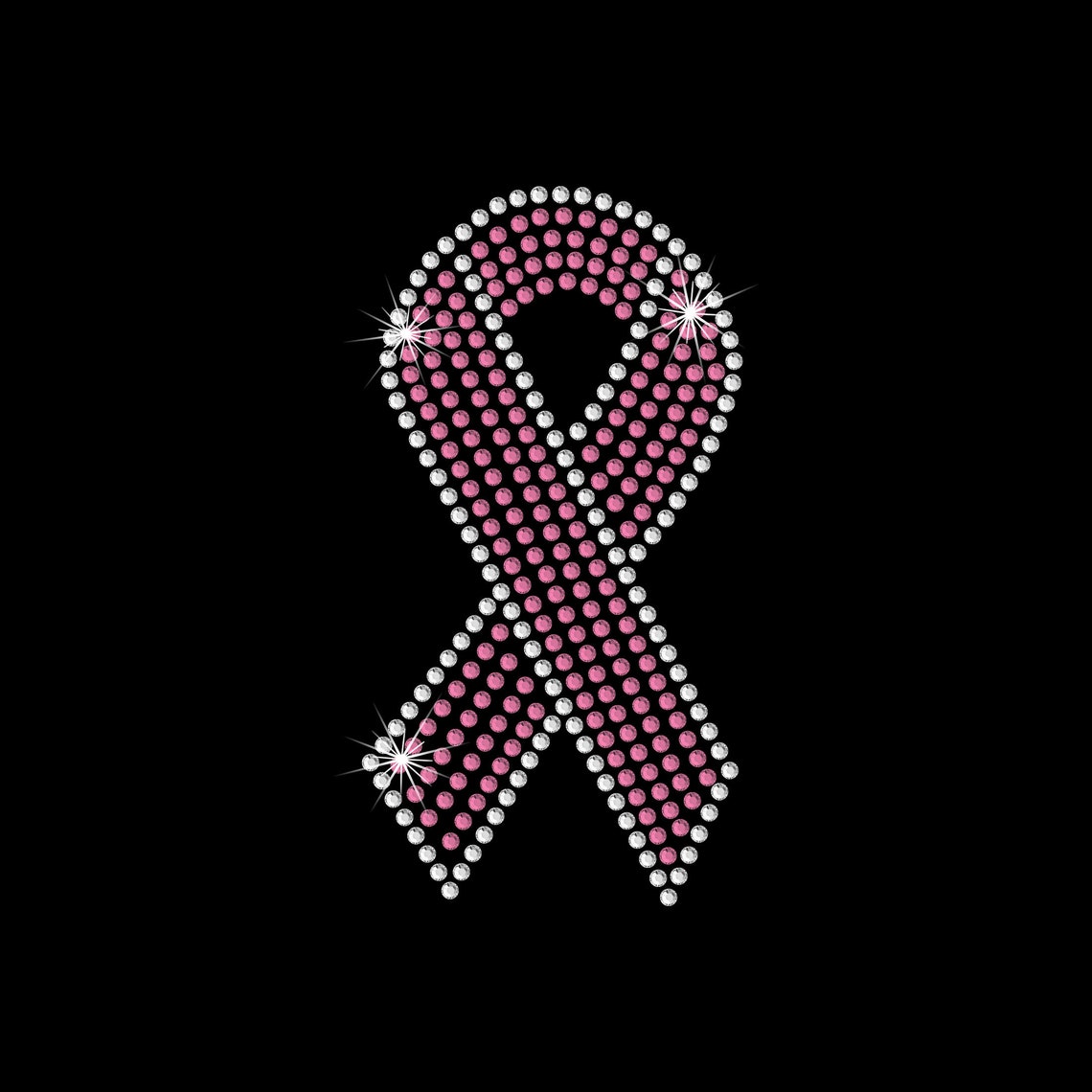 Rhinestone Transfer Pink Breast Cancer Ribbon - Etsy