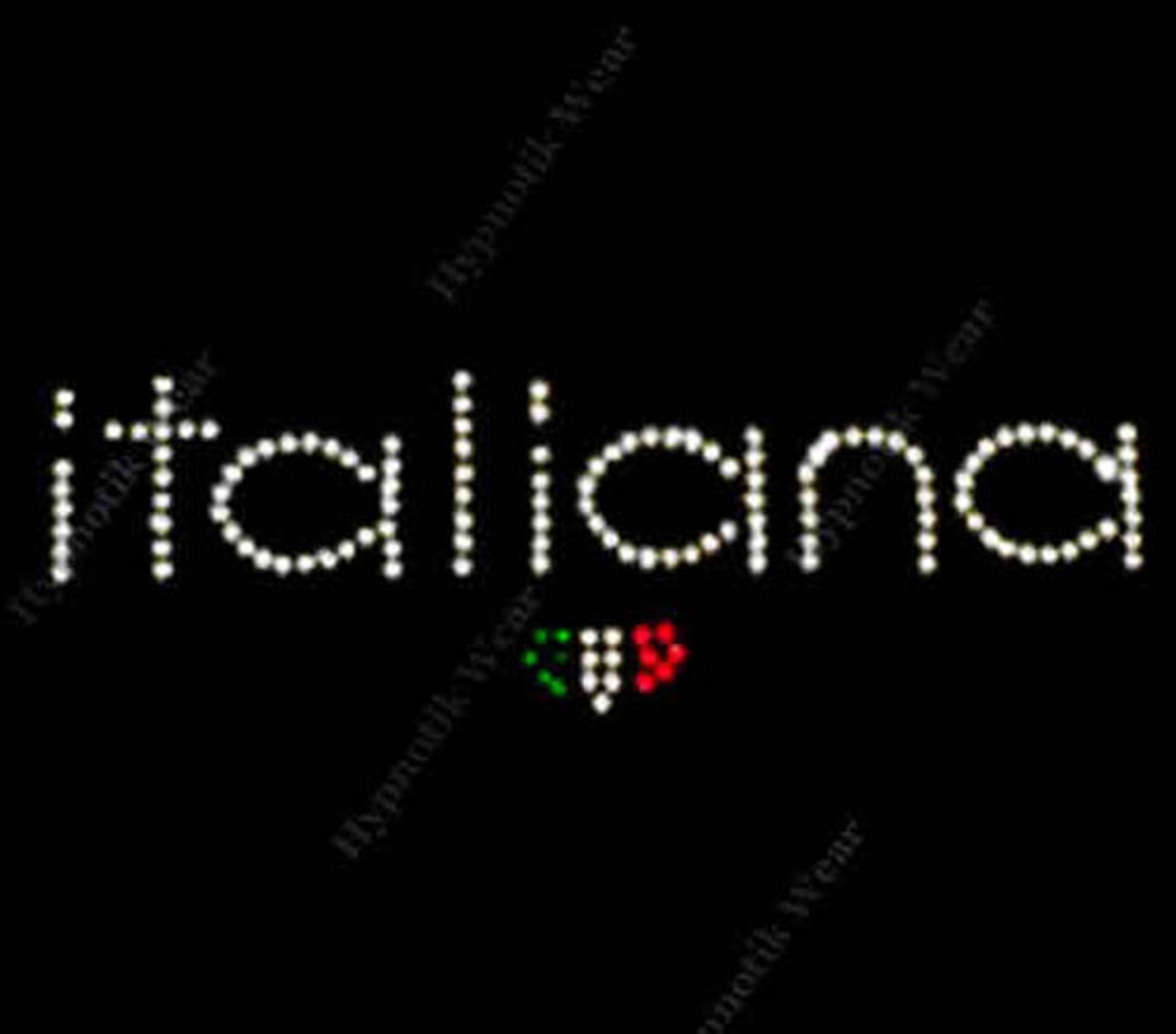 Rhinestone Transfer " Italiana " Iron On, Hotfix, Italian - Etsy