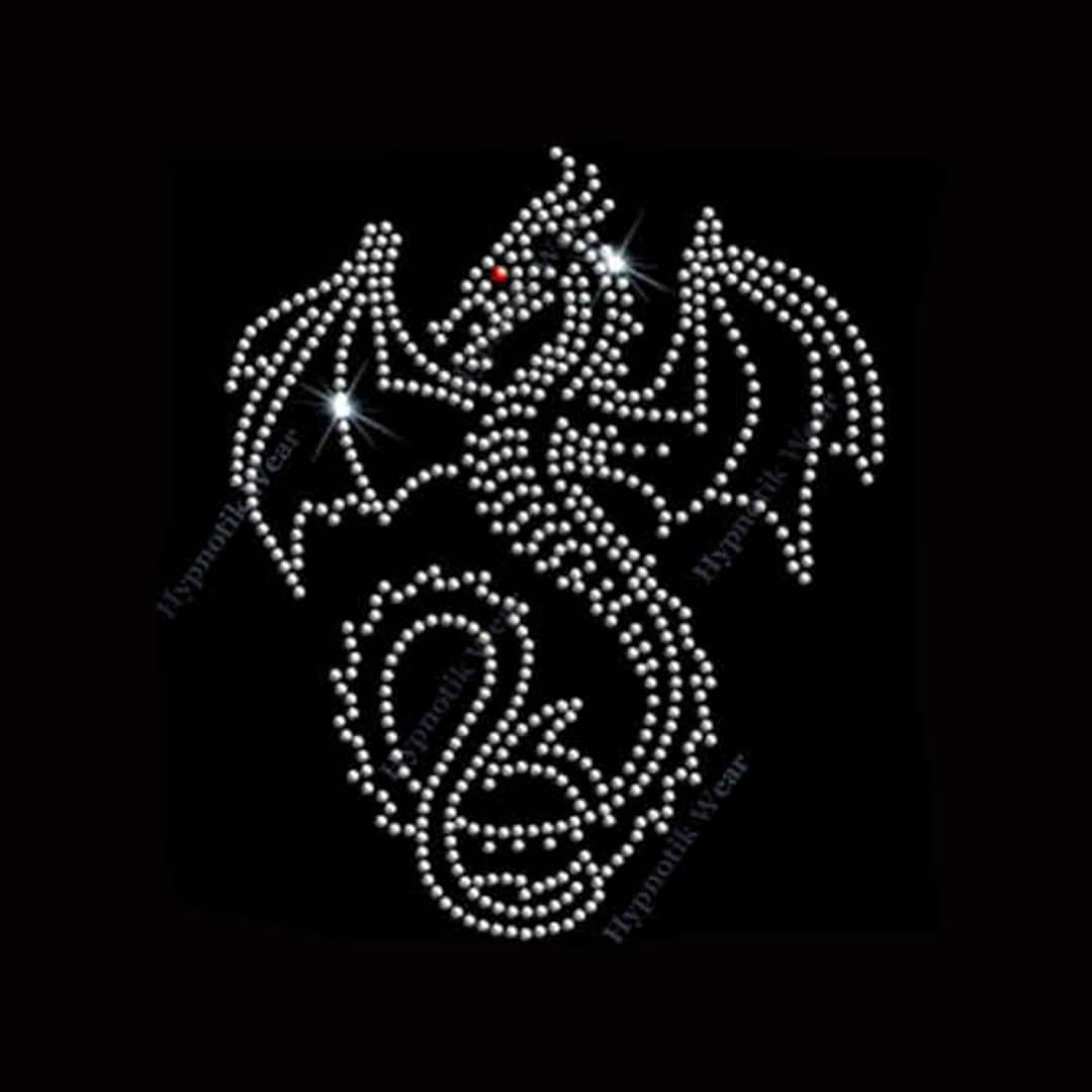 Rhinestone Transfer " Gothic Dragon " Iron-on, Hotfix - Etsy