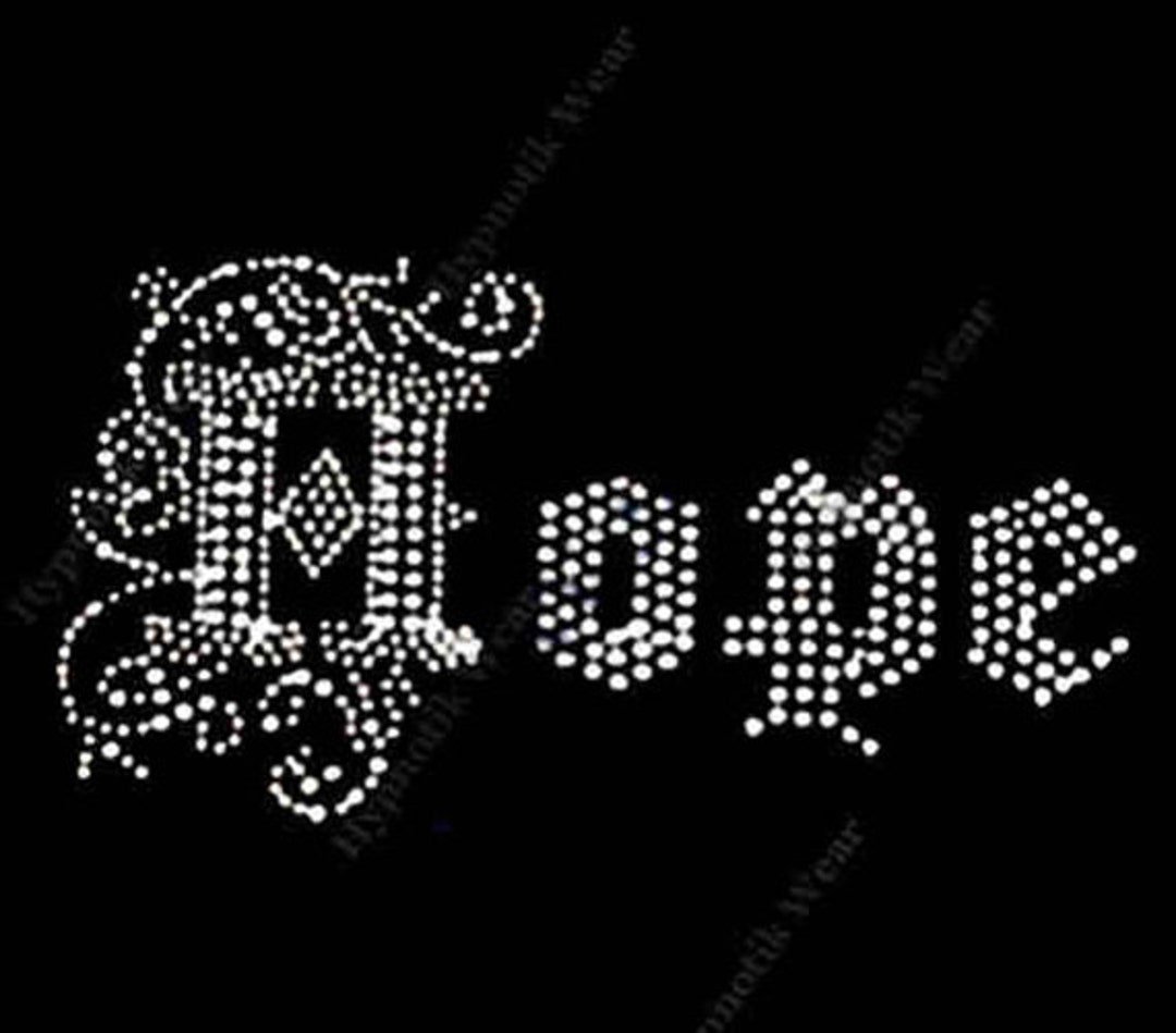 Rhinestone Transfer " Hope " Hotfix, Iron On, Bling, All Crystal - Etsy