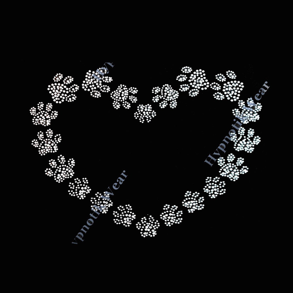 Rhinestone Transfer "heart Made With Paws " Hotfix, Iron On, Bling - Etsy
