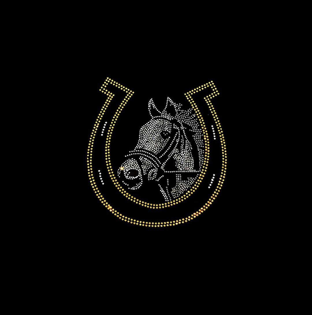 Rhinestone Transfer Only With " Horse & Horseshoe " Equestrian, Horse ...