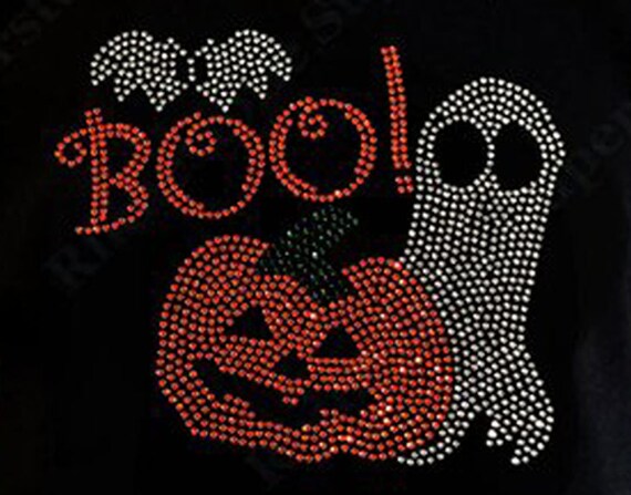 Rhinestone Transfer Happy Halloween Graveyard Scene - Etsy