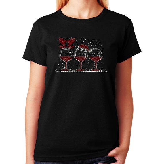 Women's / Unisex Rhinestone T-shirt Christmas Red - Etsy