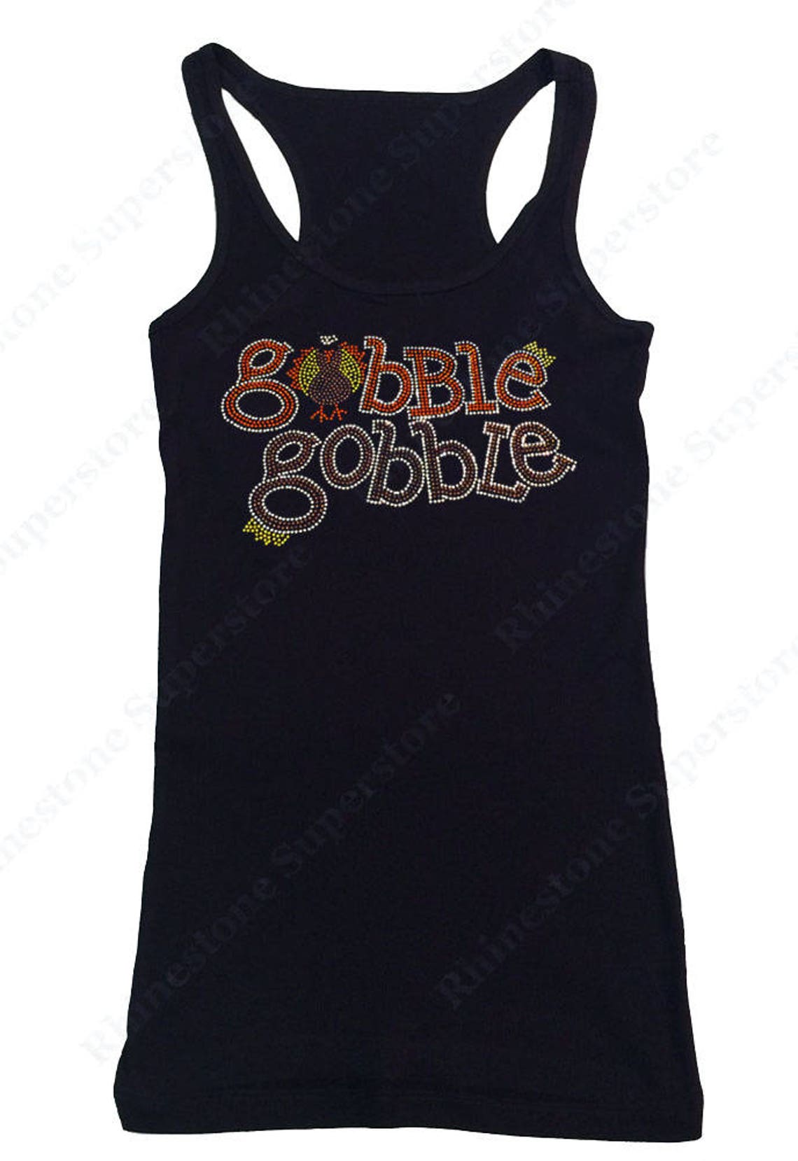 Women's Rhinestone Fitted Tight Snug Shirt Gobble | Etsy