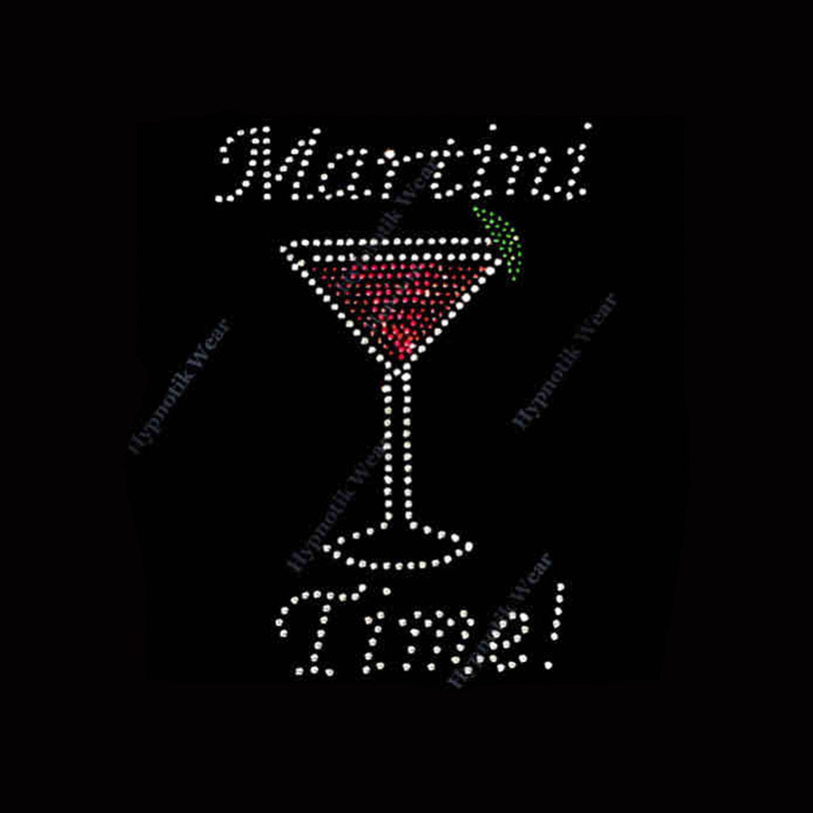 Rhinestone Transfer Cosmo Martini Time Iron On - Etsy
