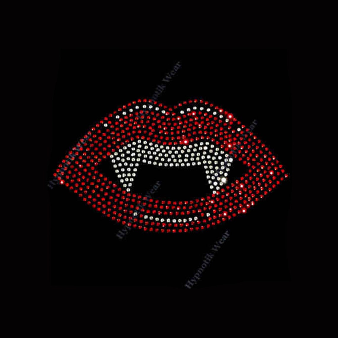 Rhinestone Transfer " Sexy Vampire Lips " Hotfix , Iron On, Bling ...