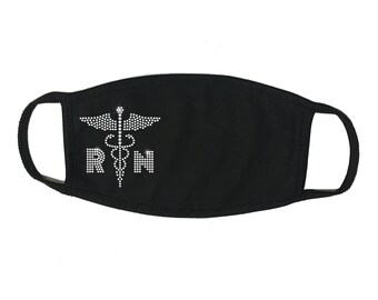 Rhinestone Face Mask Face Cover Birthday Queen With Crown | Etsy