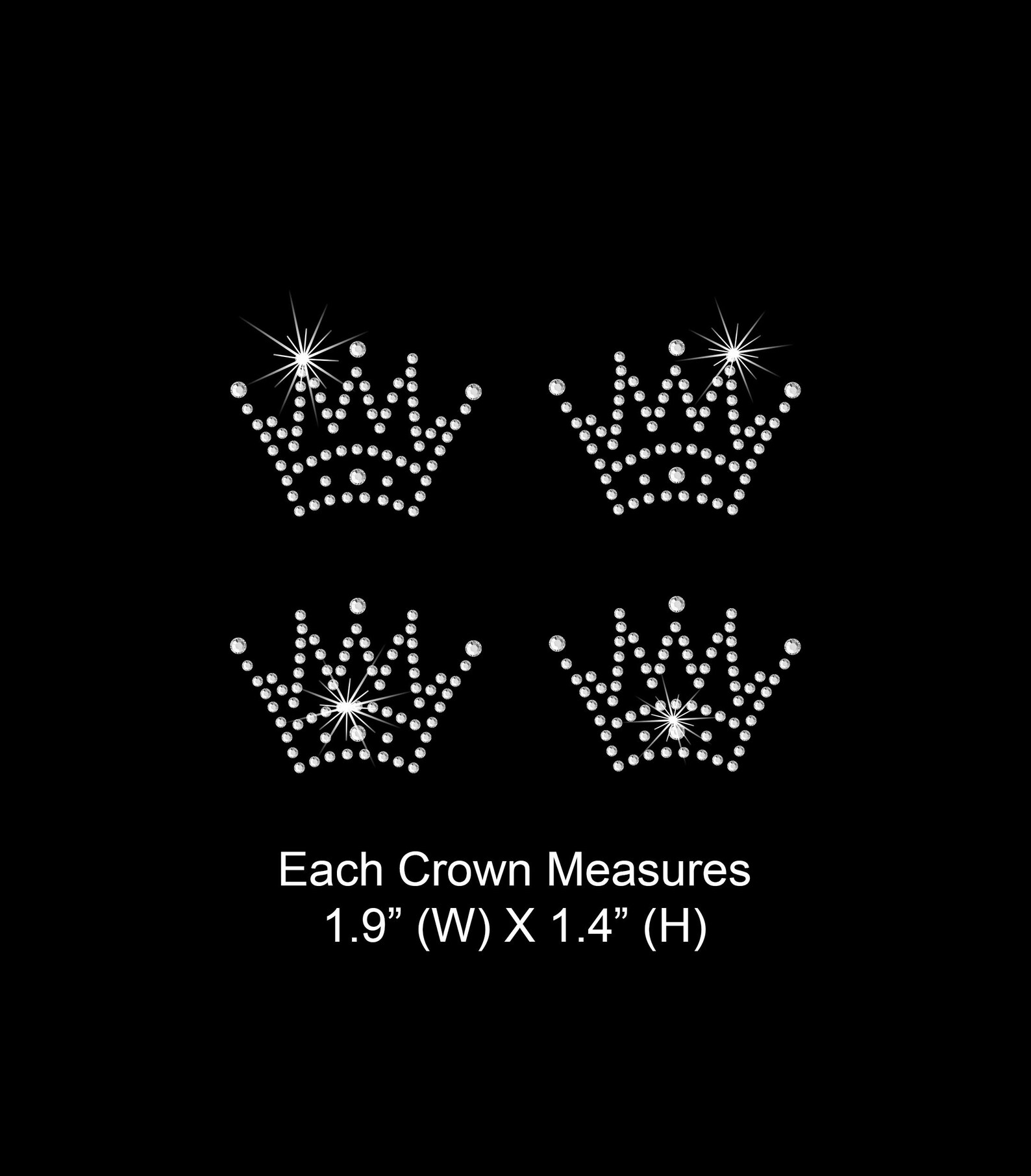 Rhinestone Transfer crystal Mini Crowns 4 Pcs. - Etsy