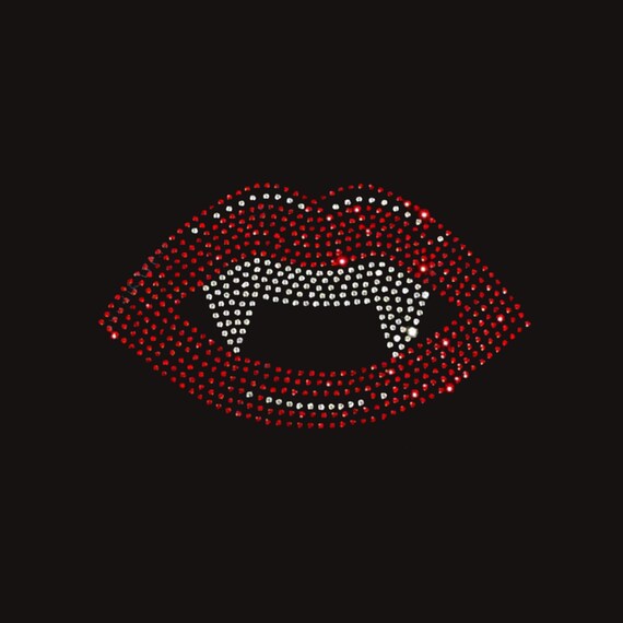 Rhinestone Transfer Sexy Vampire Lips Hotfix - Etsy