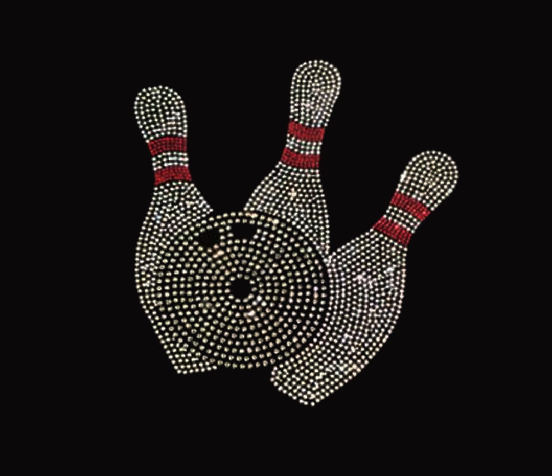 Rhinestone Transfer "bowling Pins" Hot Fix, Iron On, Bling - Etsy