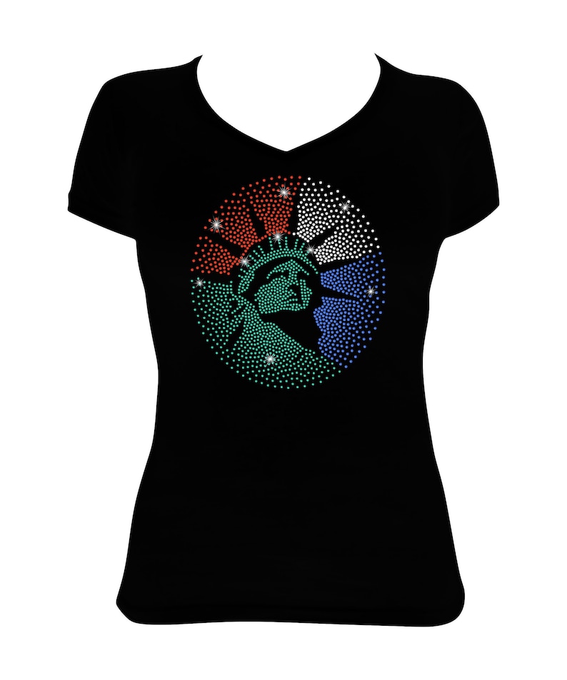 Women's Rhinestone Fitted Snug Shirt Statue of - Etsy