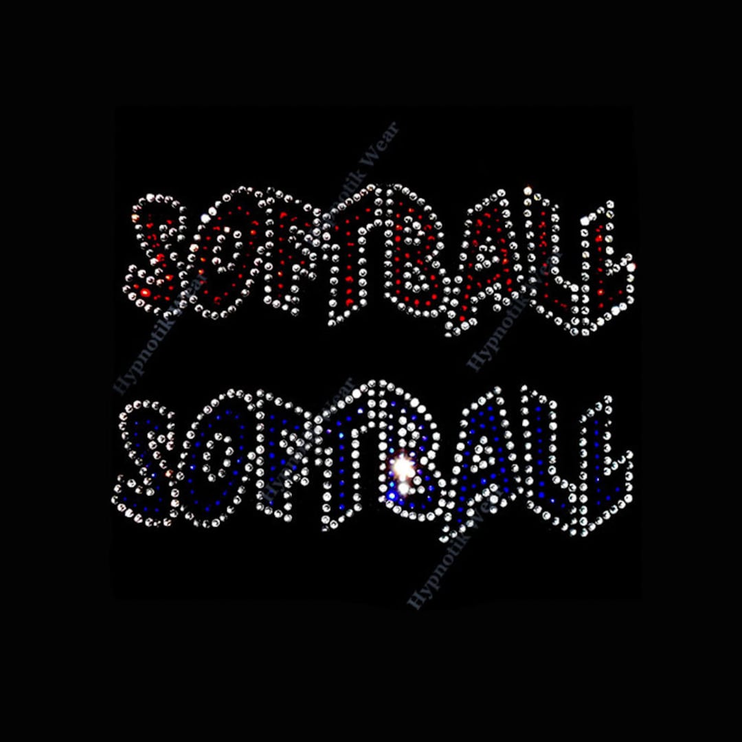 Rhinestone Transfer "softball Fill With the Color of Your Choice" Iron ...