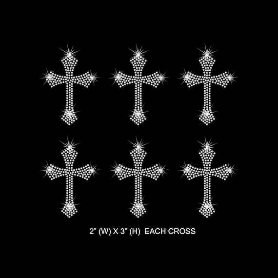 Rhinestone Transfer Only 6pcs Crosses Each | Etsy
