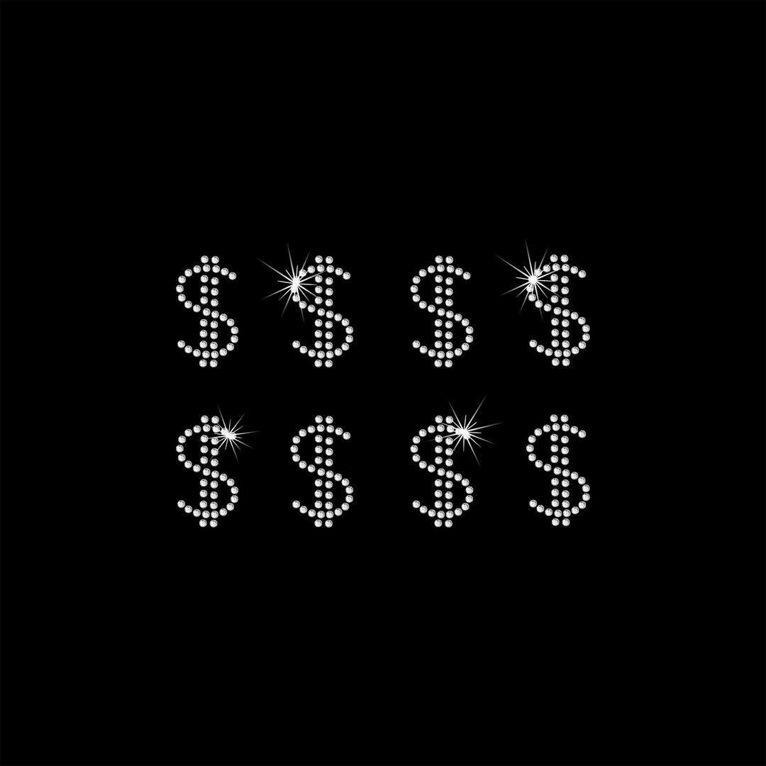 Rhinestone Transfer " Dollar Signs " Hotfix, Iron On, Bling, DIY, Money ...