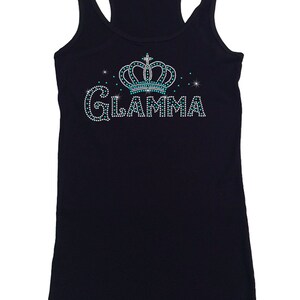 Women's Rhinestone Fitted Shirt " Glamma With Crown " Choose Accent ...