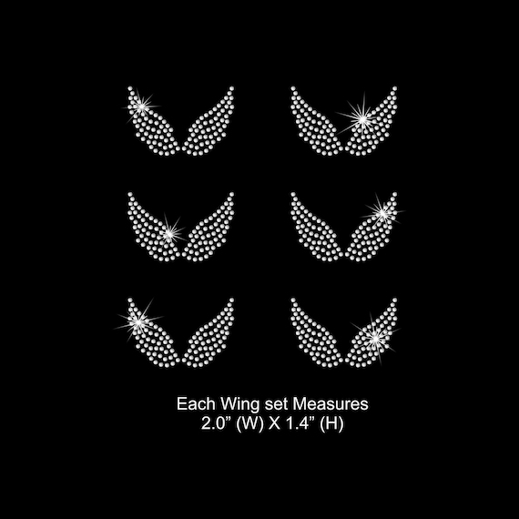 Rhinestone Transfer Small Wings 6 Piece Sheet | Etsy