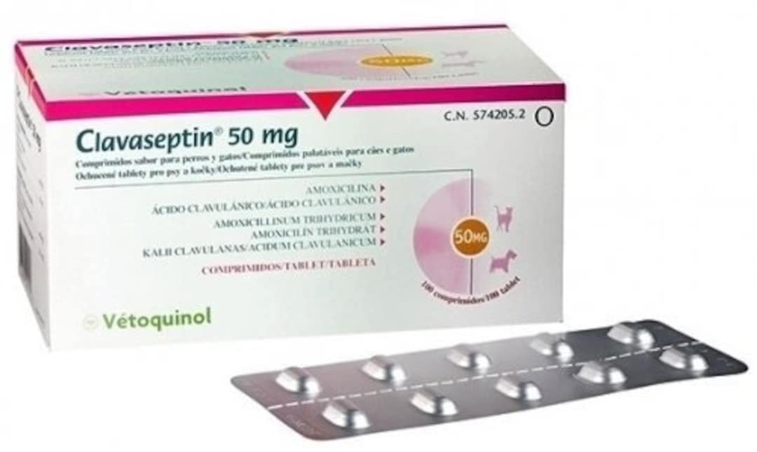 100 Capsules Clavaseptin 50 Mg Capsules 100 Units Pack Each for Cats ...
