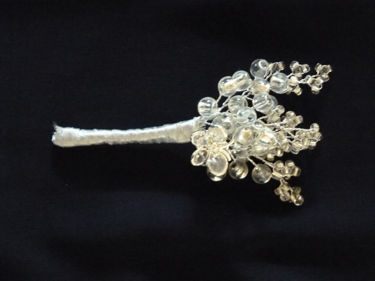 Beaded Silver Buttonhole With Crystal Butterfly and Silver - Etsy