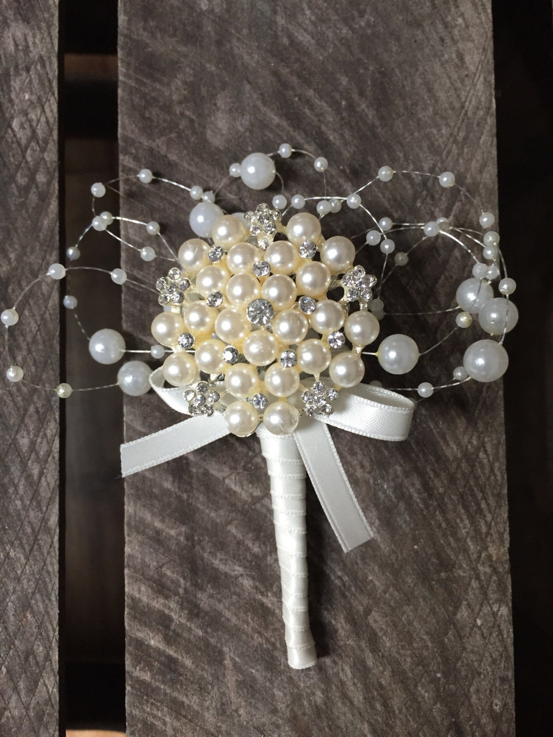 Pearl Brooch Bouttoniere Grooms Boutonniere Ushers Buttonhole Mother If ...