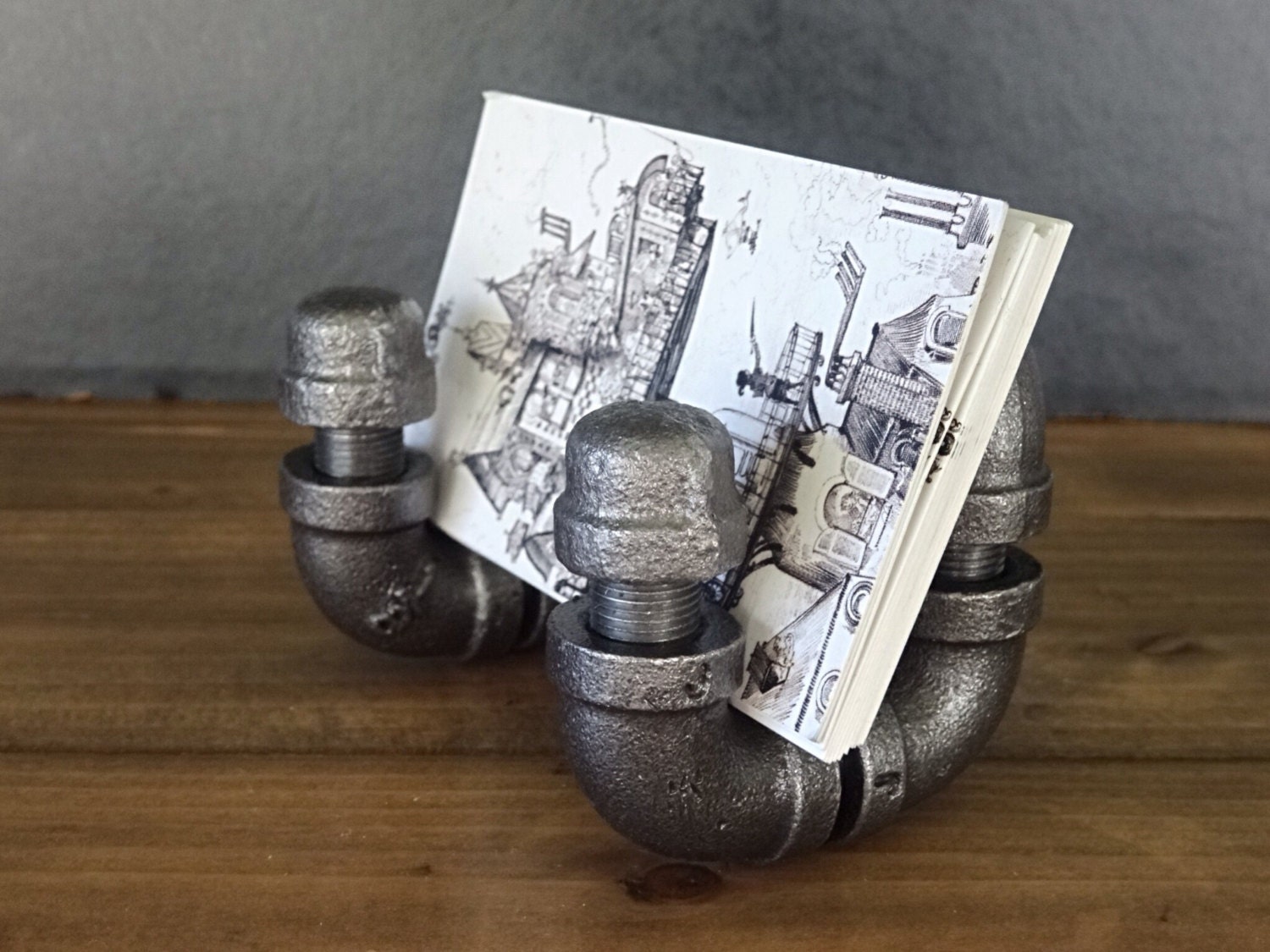 Industrial Pipe Business Card Holder - Etsy