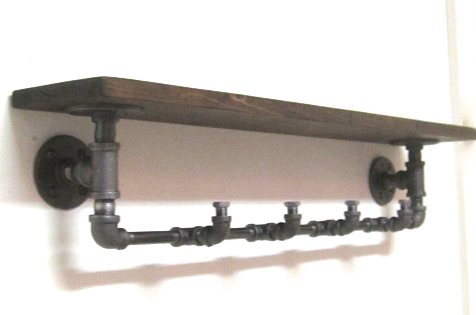 Industrial Pipe Coat Rack with Shelf | Etsy