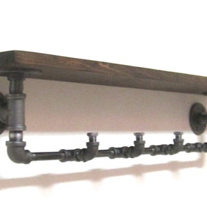 Industrial Pipe Coat Rack With Shelf - Etsy