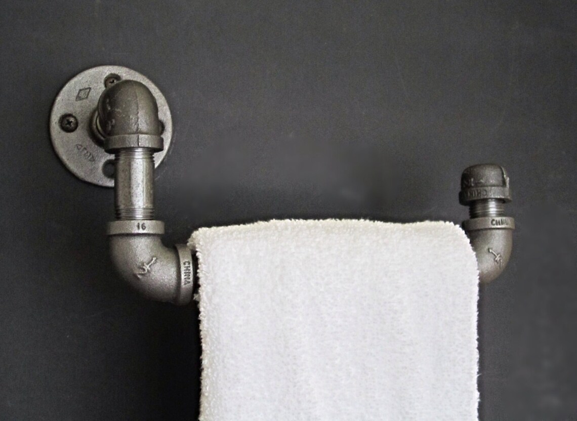 Industrial Pipe Hand Towel Bar - Etsy