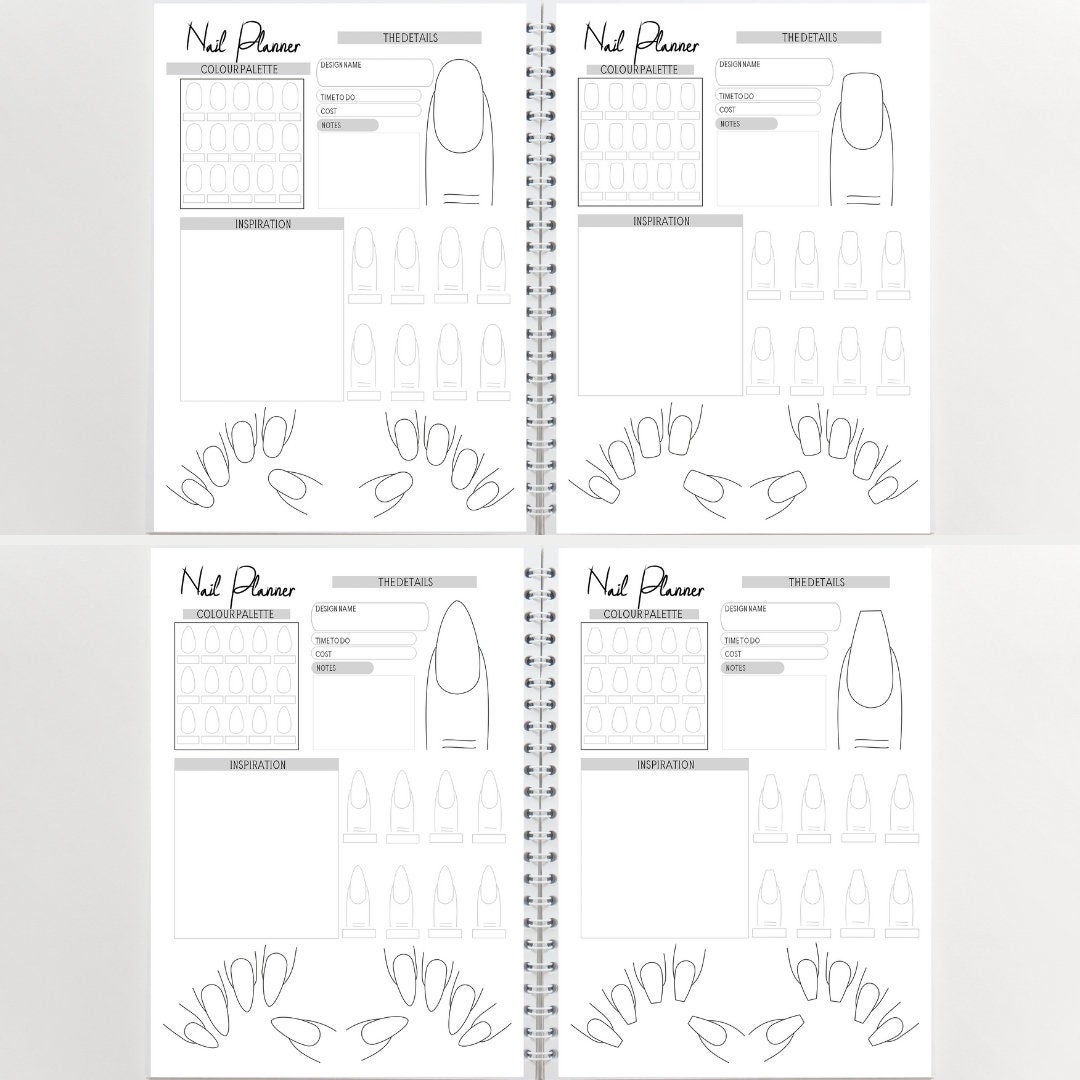 Nail Art Planning Book - Nail Technician Design Book - Beauty Salon ...