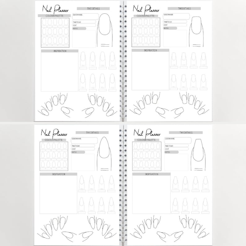 Nail Art Planning Book Nail Technician Design Book Beauty | Etsy