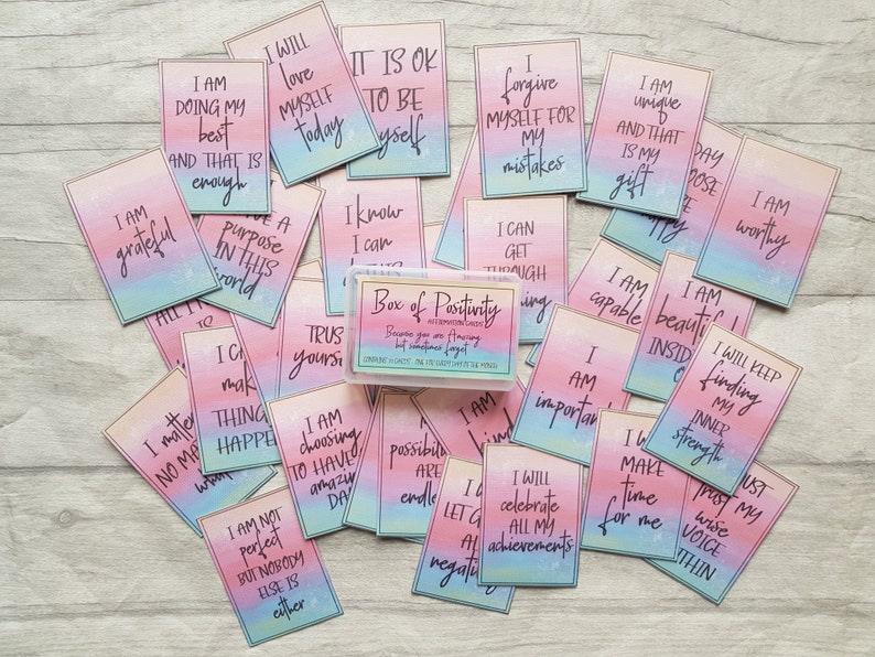 Box of Positivity Gift - Affirmation Card - Positive Affirmation Cards ...