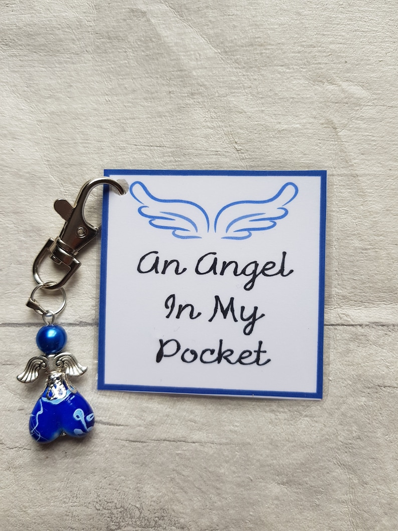 Angel In My Pocket Keyring Angel Bag Charm Angel In My | Etsy