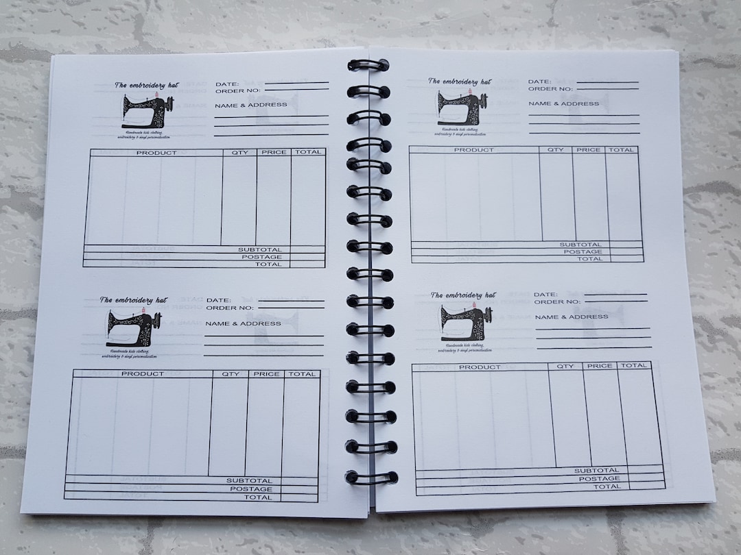 Order Book - Spiral Bound Order Book - Custom Order Book - Small ...
