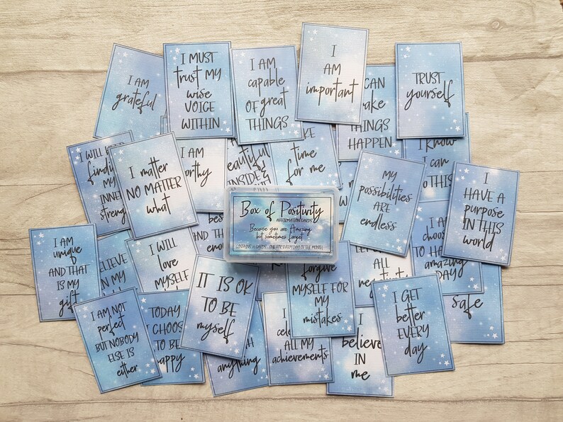 Box of Positivity Gift - Affirmation Card - Positive Affirmation Cards ...