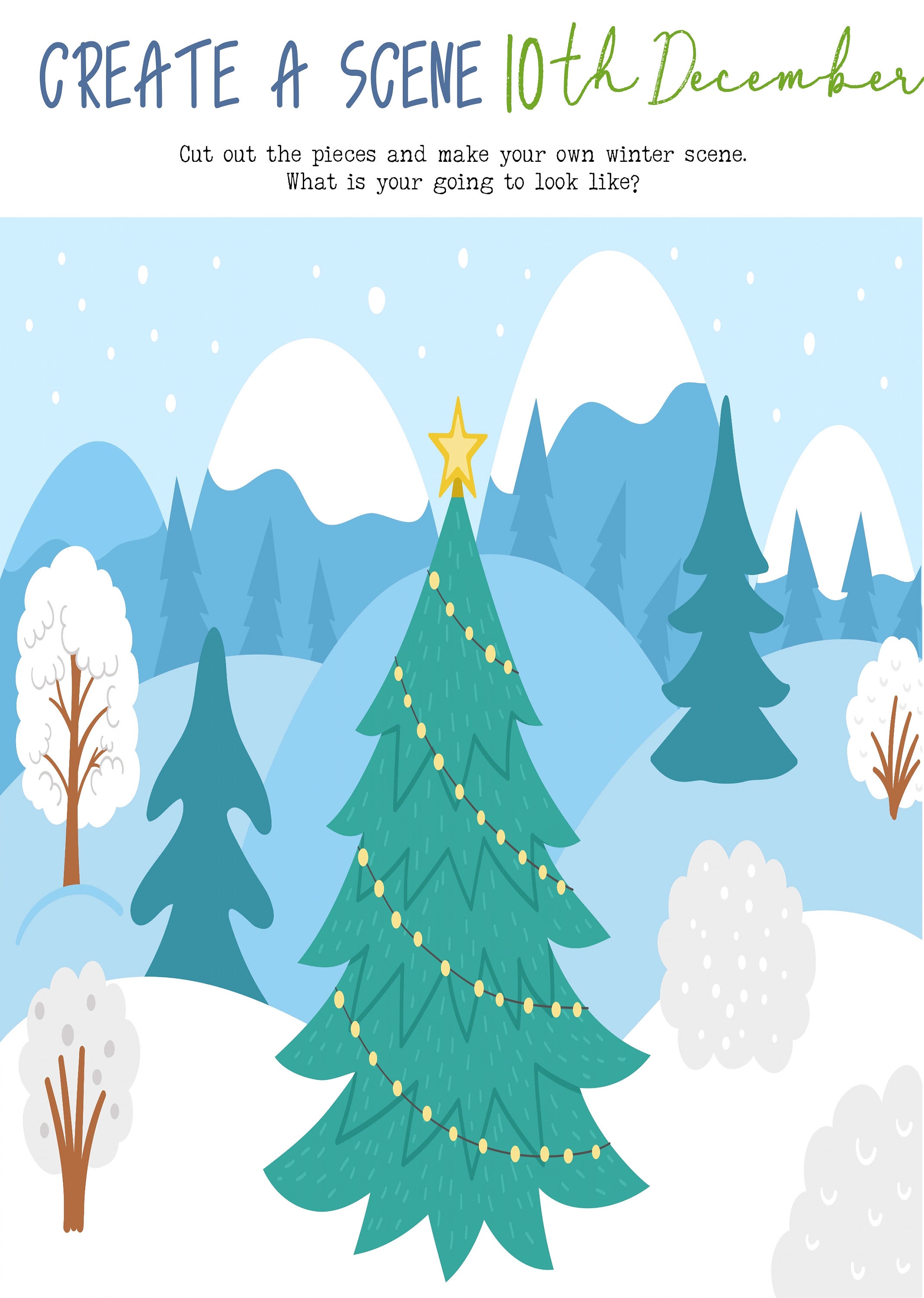 Printable Christmas Activity Calendar Kids Christmas Crafts | Etsy