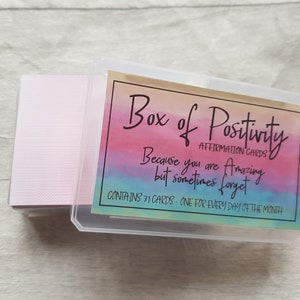 Box of Positivity Gift - Affirmation Card - Positive Affirmation Cards ...