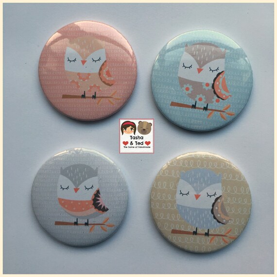 Owl Design Pocket or Compact Mirror | Etsy