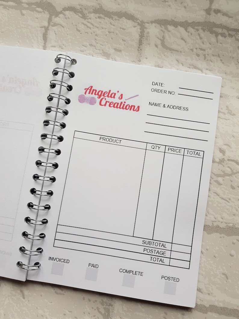 Order Book - Spiral Bound Order Book - Custom Order Book - Small ...