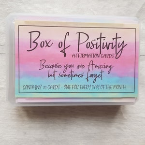 Box of Positivity Gift - Affirmation Card - Positive Affirmation Cards ...