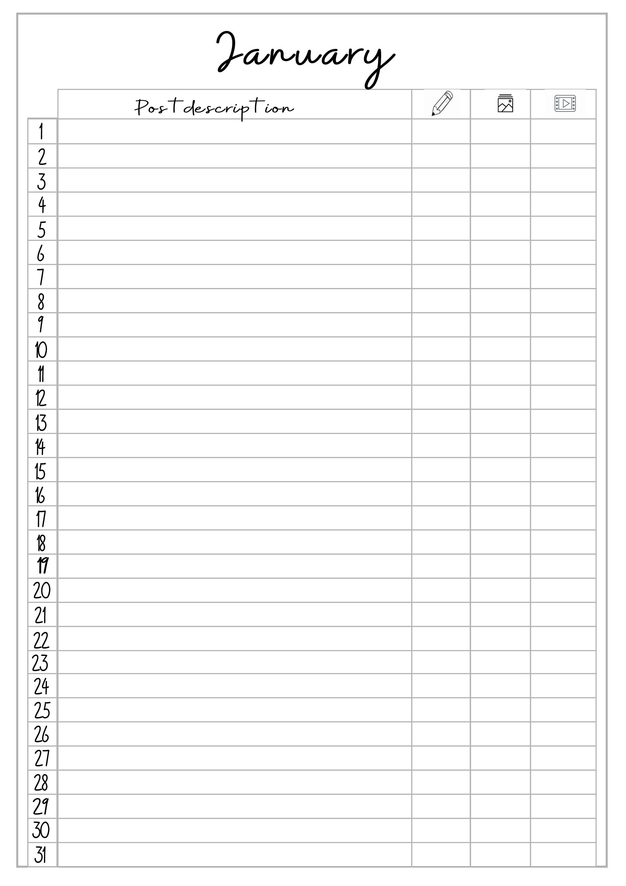 Social Media Post Ideas Planner Small Business Planner | Etsy