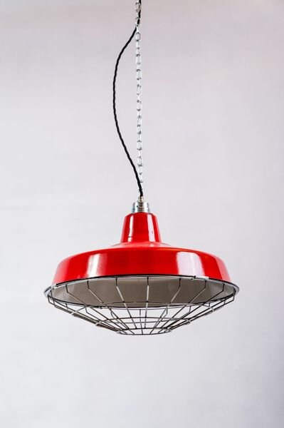 Factory Lamp 41 Cm Enamel Lamp Enamel Red - Etsy