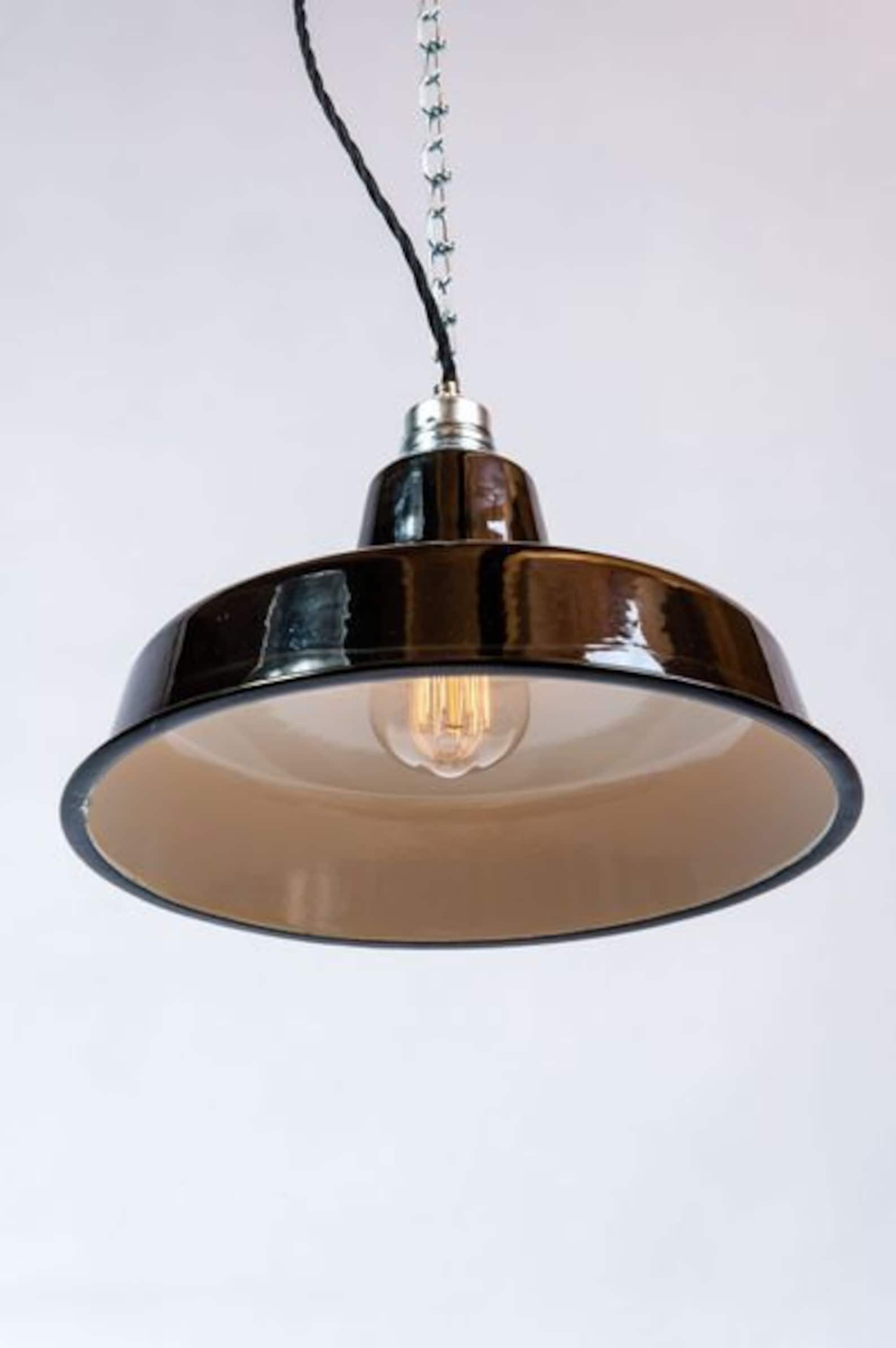 Factory Lamp 31cm Enamel Lamp Black - Etsy
