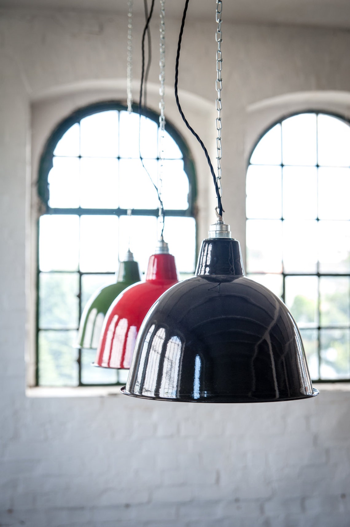 Industrial Factory Shade 14" Enamel Ceiling Lighting Lamp - Etsy