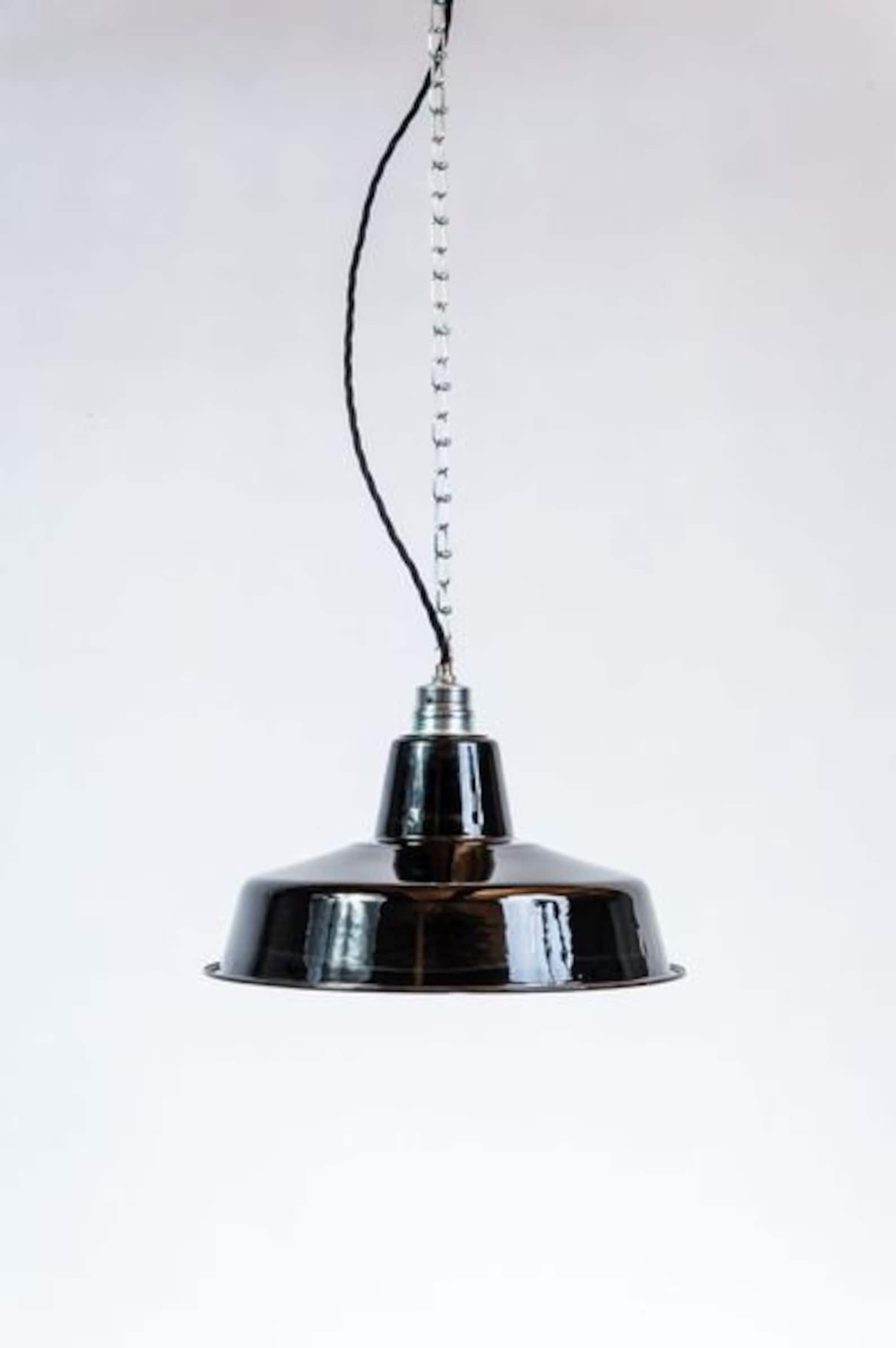 Factory Lamp 31cm Enamel Lamp Black - Etsy