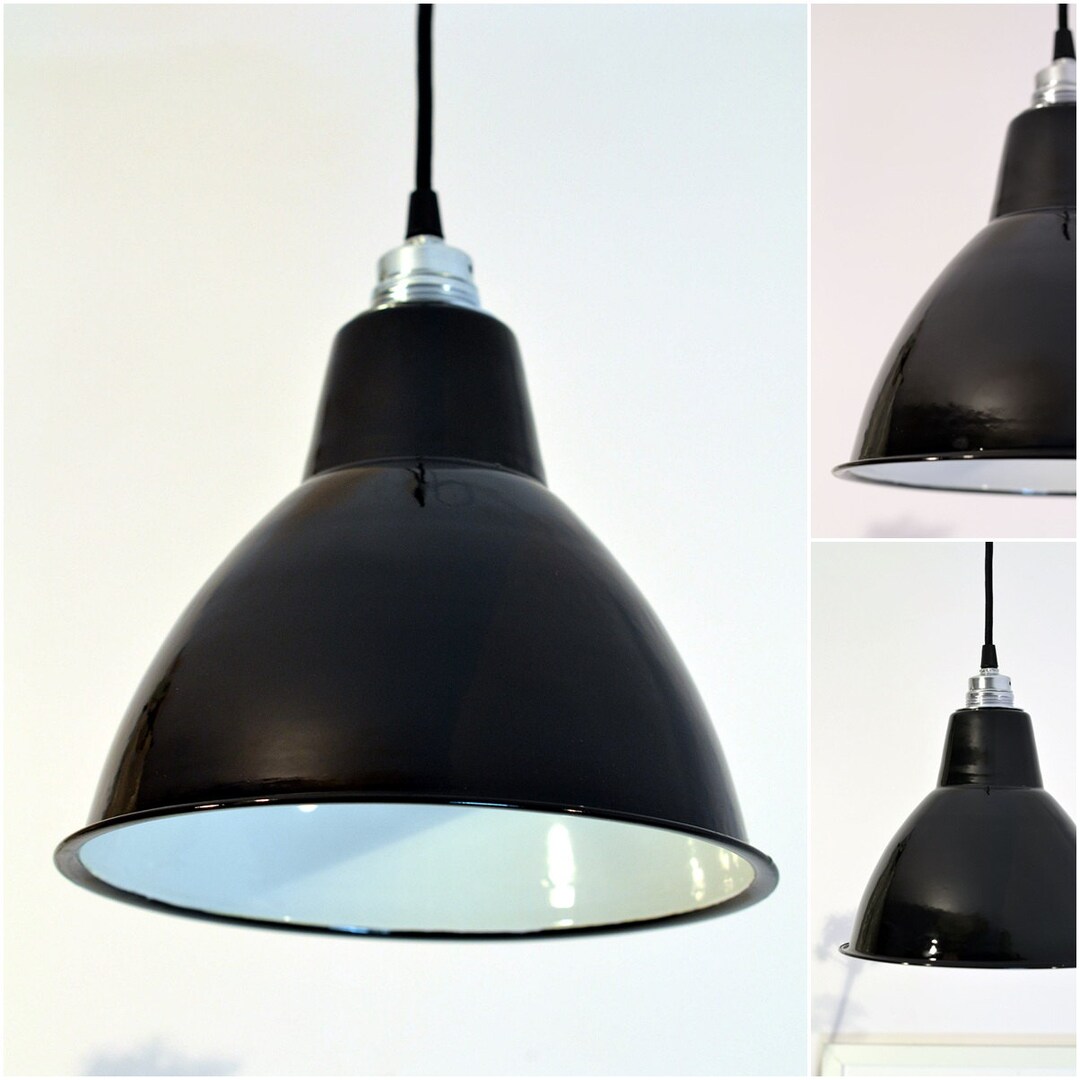 Industrial Factory Shade 10" Enamel Ceiling Lighting Lamp - Etsy