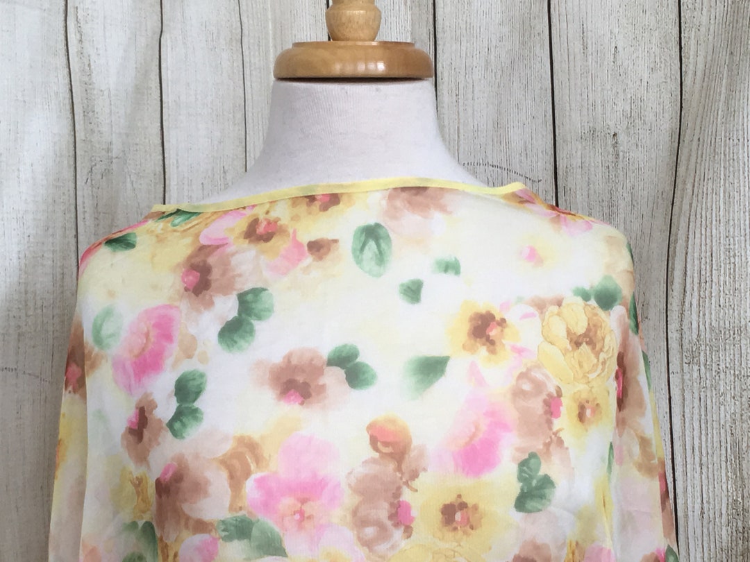 Spring Lightweight Floral Chiffon Sheer Poncho - Etsy